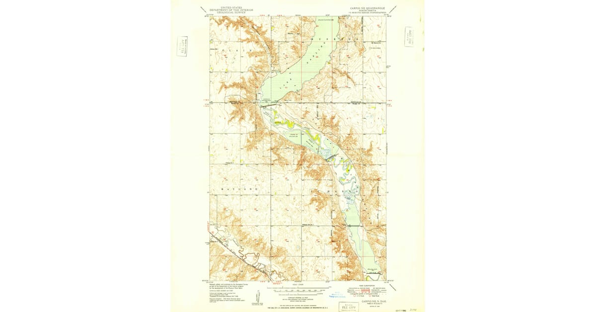 1949 Map of Carpio NE, Ward County, ND — High-Res | Pastmaps
