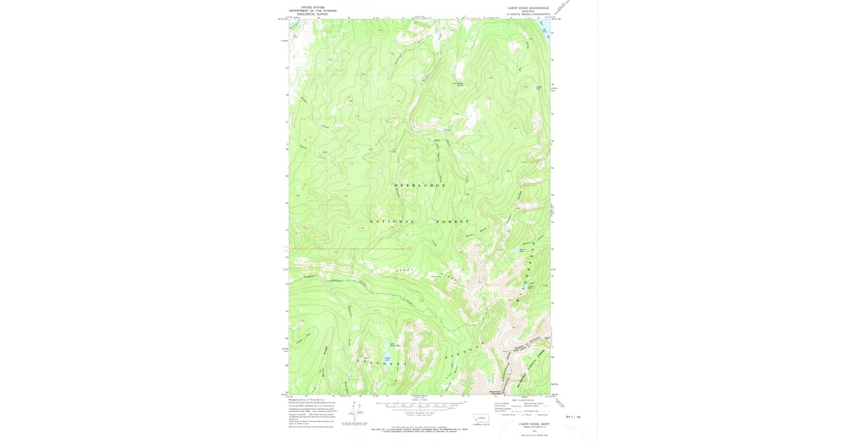 1971 Map of Carpp Ridge, Granite County, MT — High-Res | Pastmaps