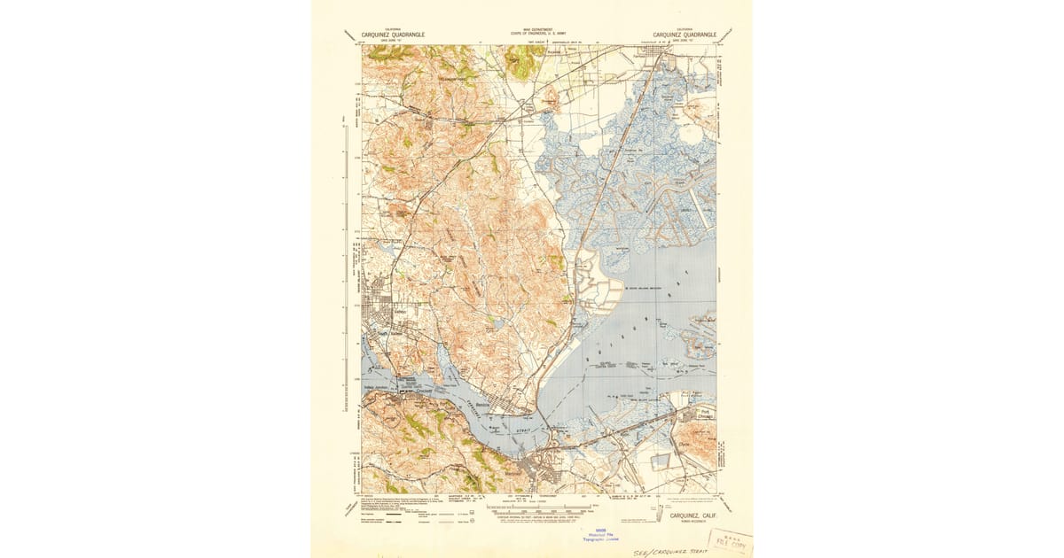 1942 Map of Carquinez, Solano County, CA — High-Res | Pastmaps