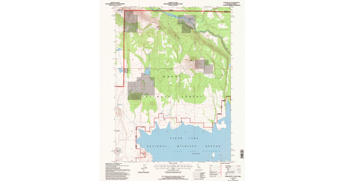 1993 Map of Carr Butte, Modoc County, CA — High-Res | Pastmaps