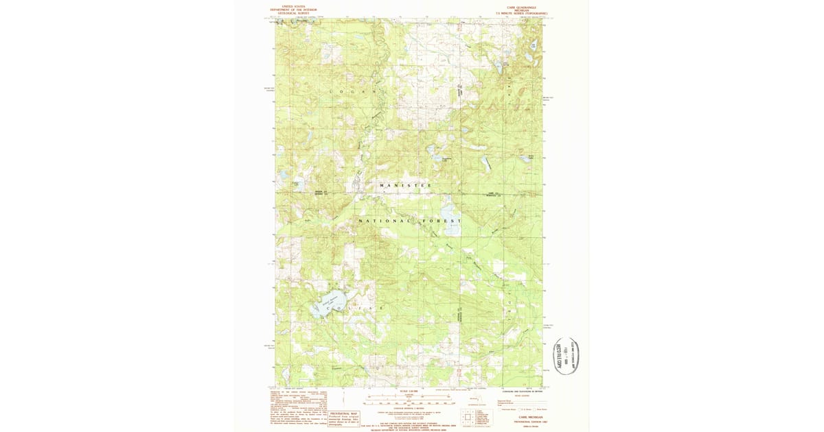 1987 Map of Carr, Oceana County, MI — High-Res | Pastmaps
