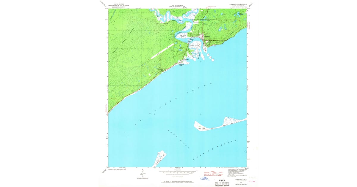 1943 Map of Carrabelle, FL — High-Res | Pastmaps