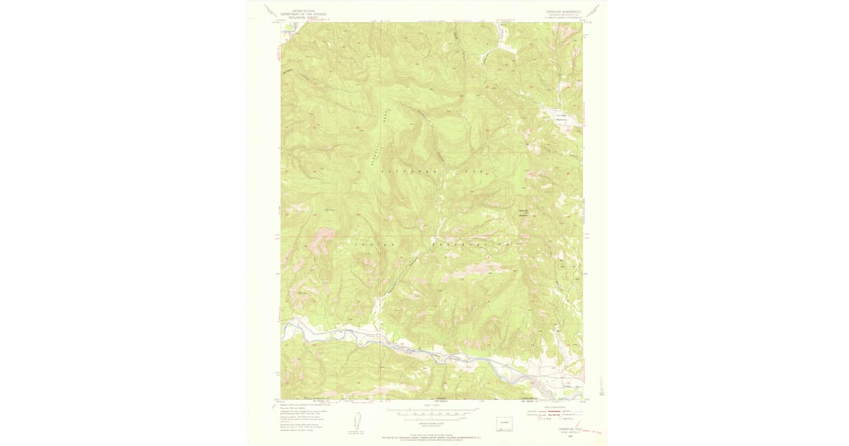 1954 Map of Carracas, Archuleta County, CO — High-Res | Pastmaps
