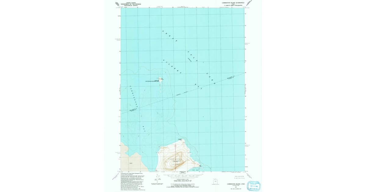 1991 Map of Carrington Island, Box Elder County, UT — High-Res | Pastmaps