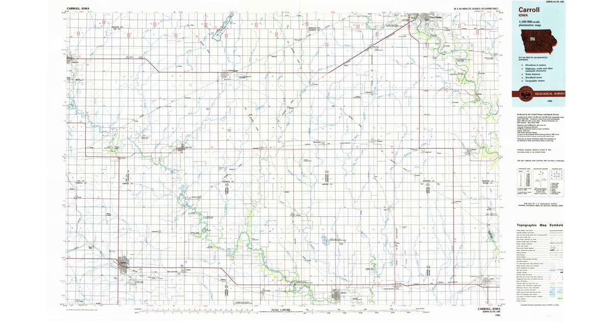 1985 Map of Carroll, IA — High-Res | Pastmaps