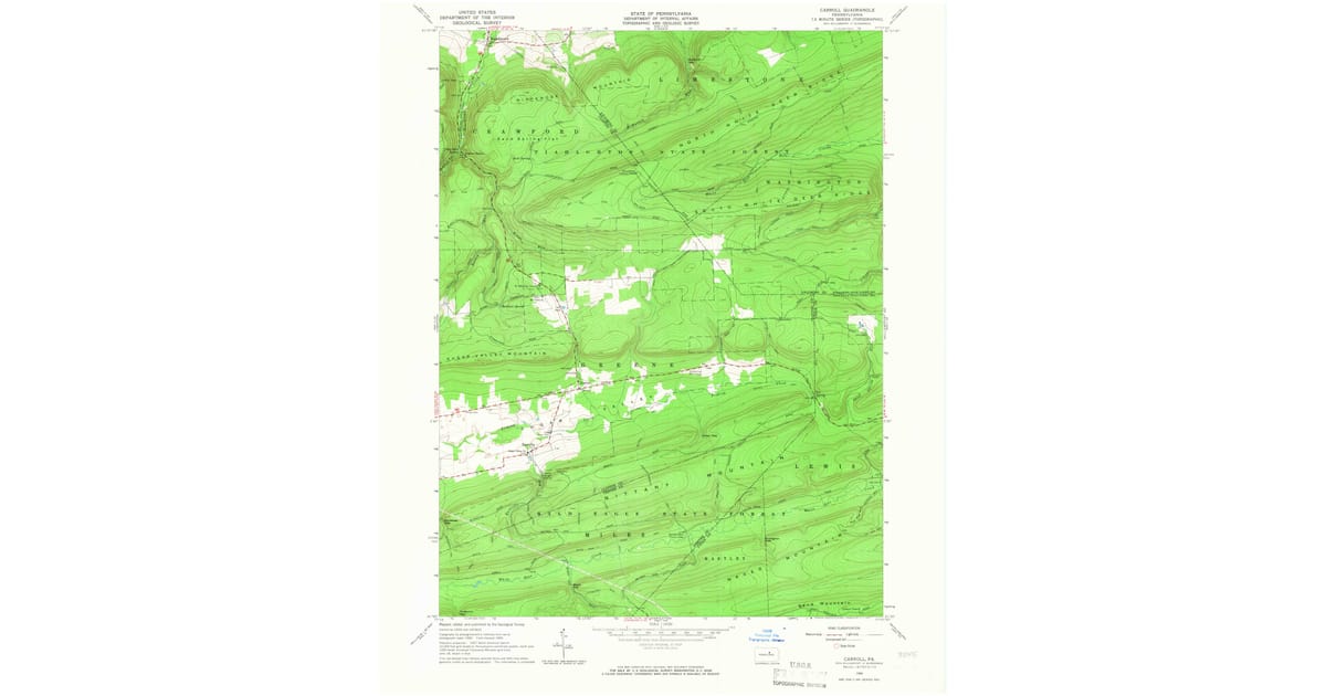 1965 Map of Carroll, Clinton County, PA — High-Res | Pastmaps
