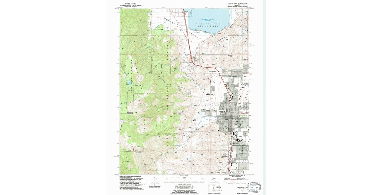 1994 Map of Carson City, Washoe County, NV — High-Res | Pastmaps