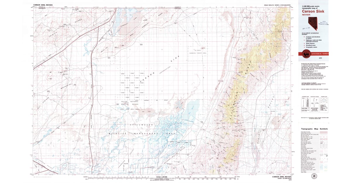 1979 Map of Carson Sink, Churchill County, NV — High-Res | Pastmaps