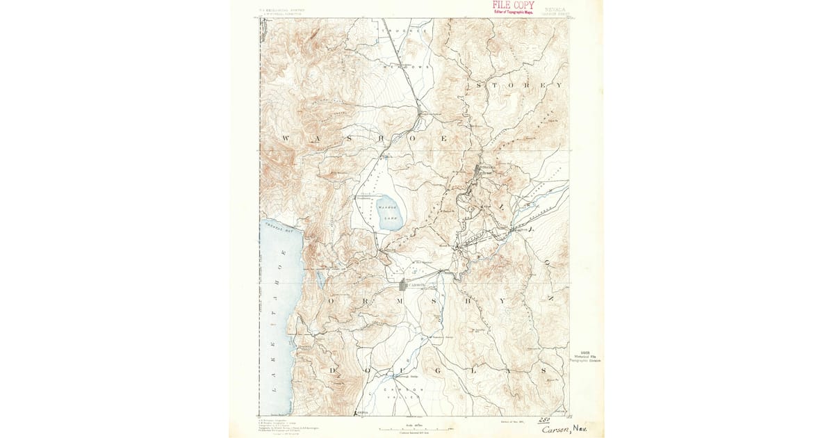 Old Maps of Carson City, NV for Genealogy | Pastmaps