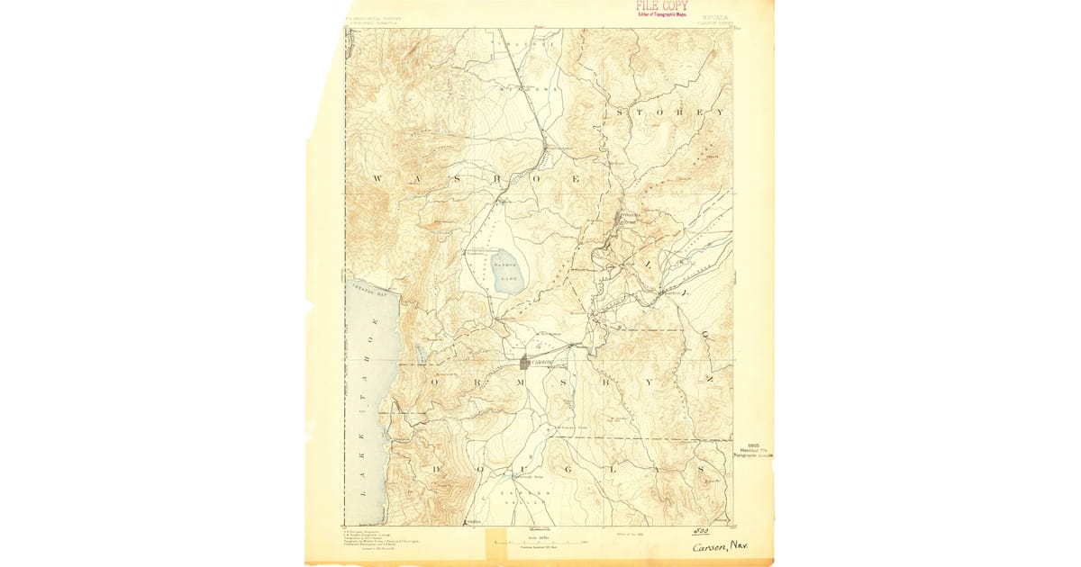 1893 Map of Carson, Washoe County, NV — High-Res | Pastmaps