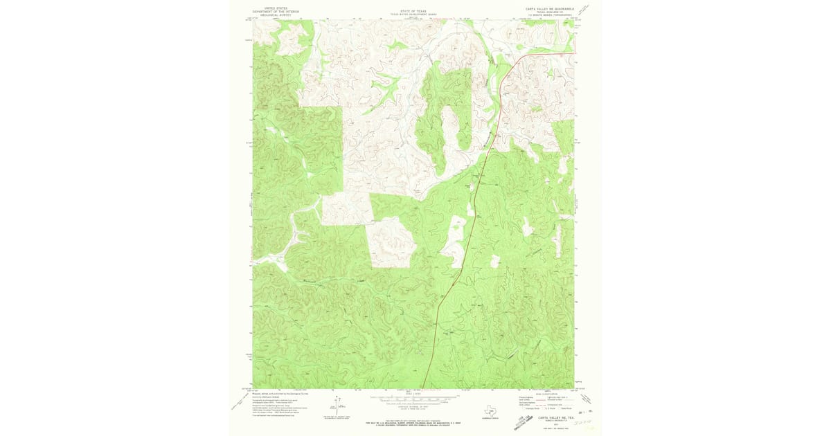 1971 Map of Carta Valley NE, Edwards County, TX — High-Res | Pastmaps