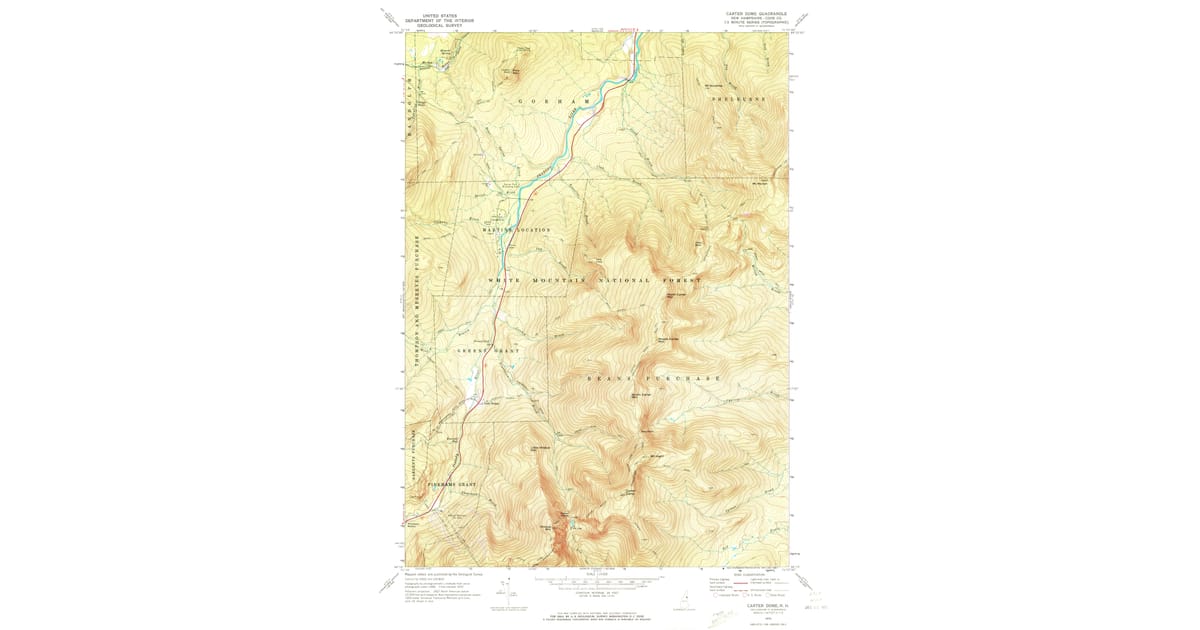 1970 Map of Carter Dome, Coos County, NH — High-Res | Pastmaps