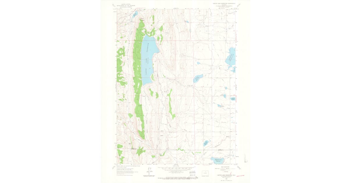 1962 Map of Carter Lake Reservoir, Larimer County, CO — High-Res | Pastmaps