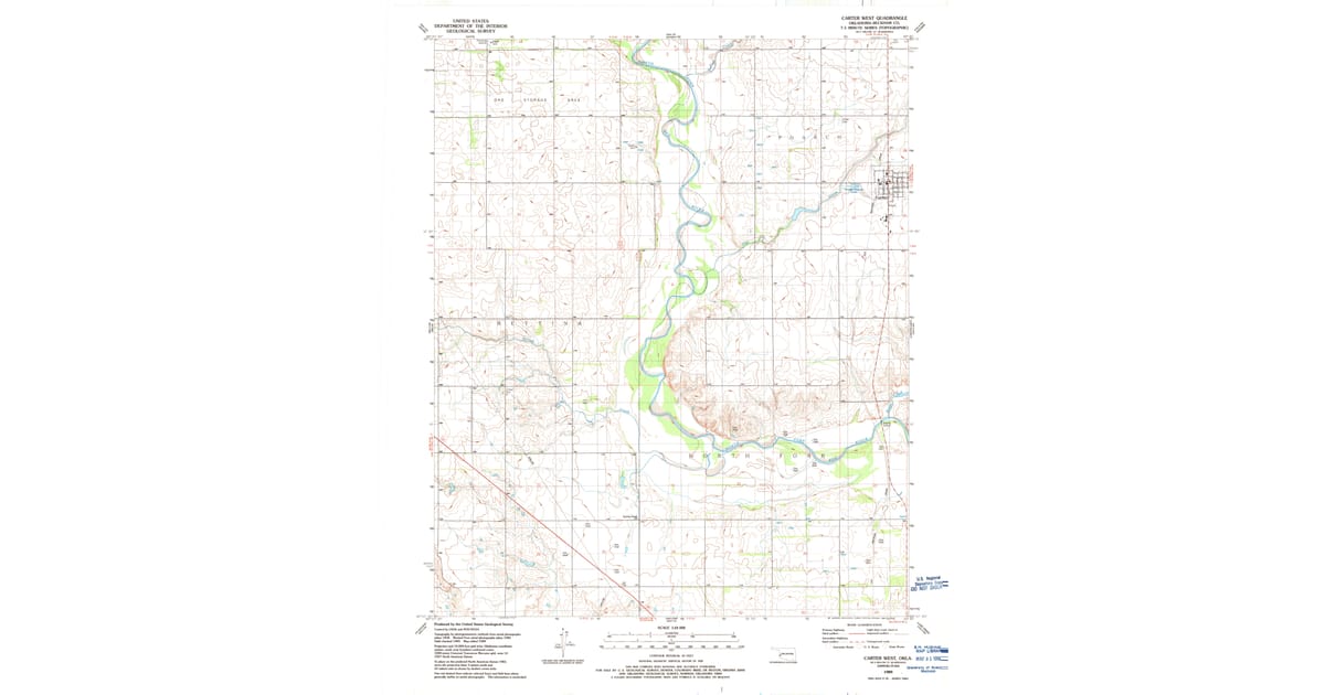 1989 Map of Carter West, Beckham County, OK — High-Res | Pastmaps