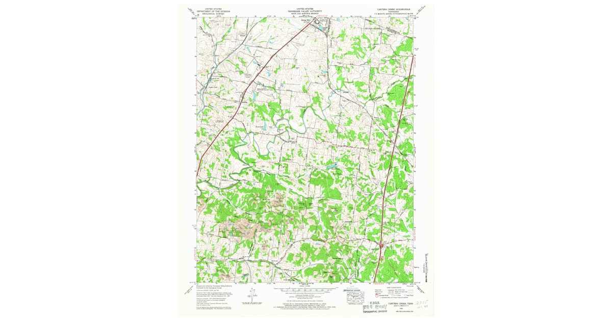 1965 Map of Carters Creek, Maury County, TN — High-Res | Pastmaps