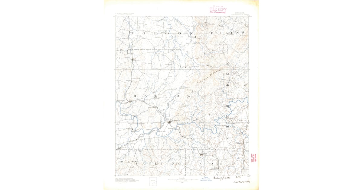 Old Maps of Adairsville, GA for Genealogy | Pastmaps
