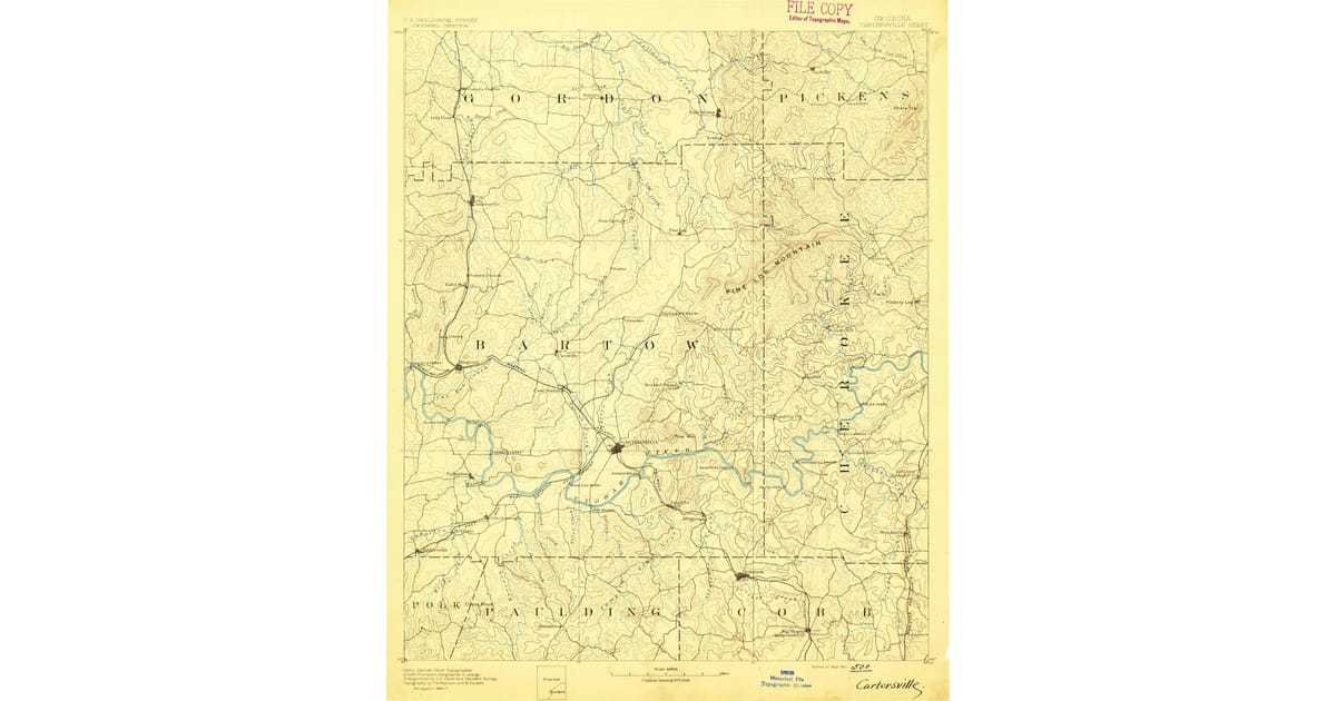 1891 Map of Cartersville, GA — High-Res | Pastmaps