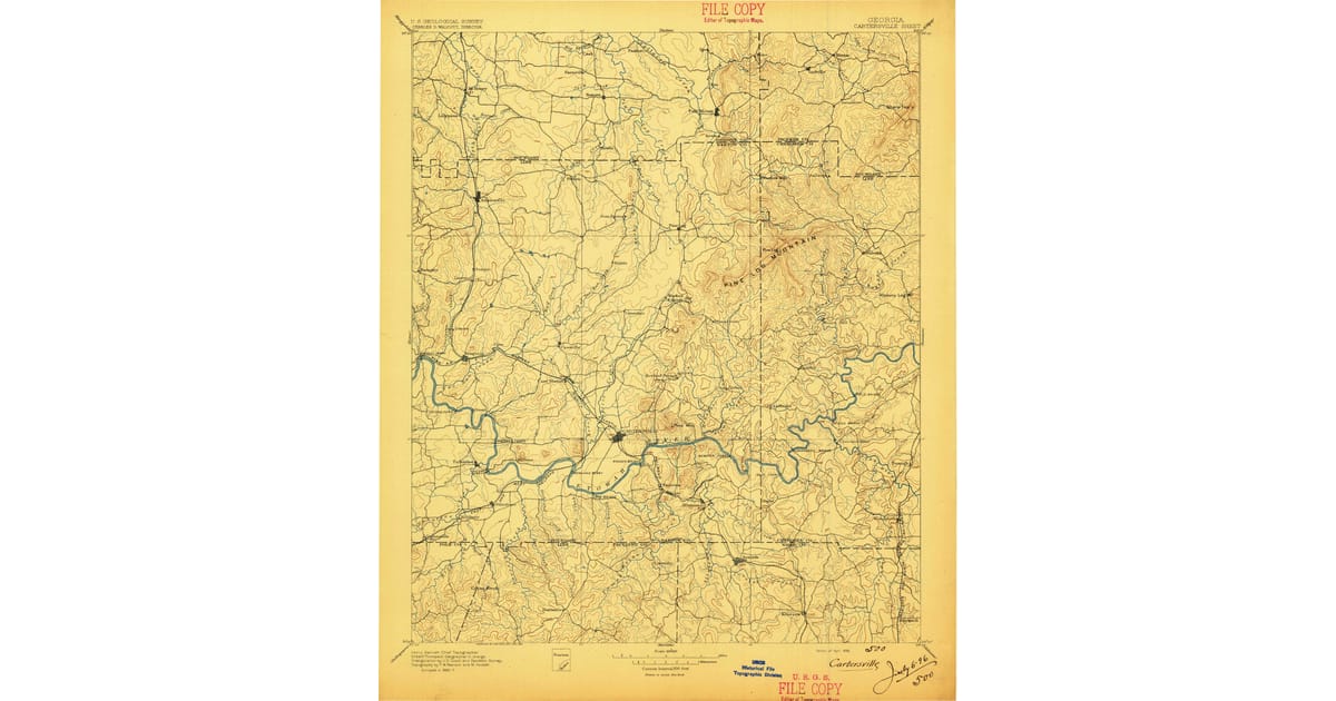 1896 Map of Cartersville, GA — High-Res | Pastmaps