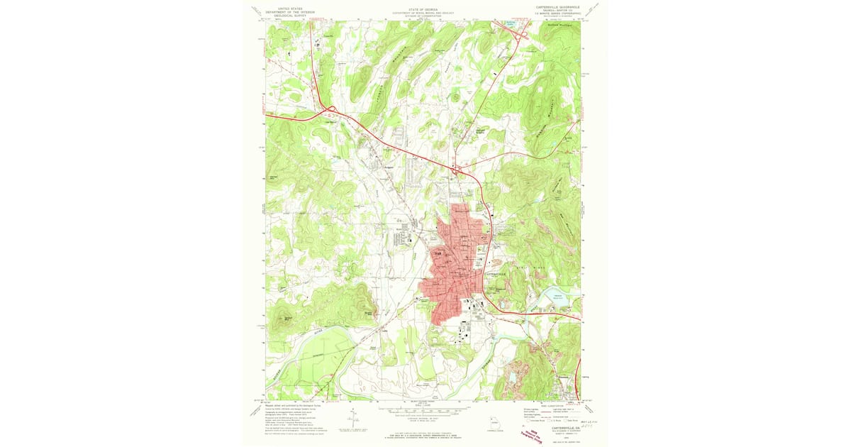 1972 Map of Cartersville, GA — High-Res | Pastmaps