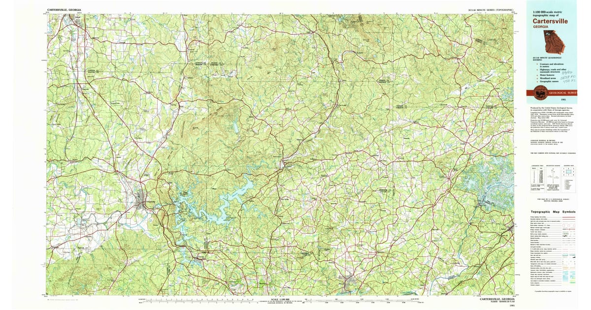1980s Maps of Hall County, GA | Pastmaps