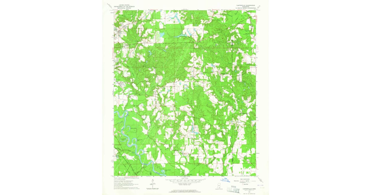 1964 Map of Carterville, Forrest County, MS — High-Res | Pastmaps