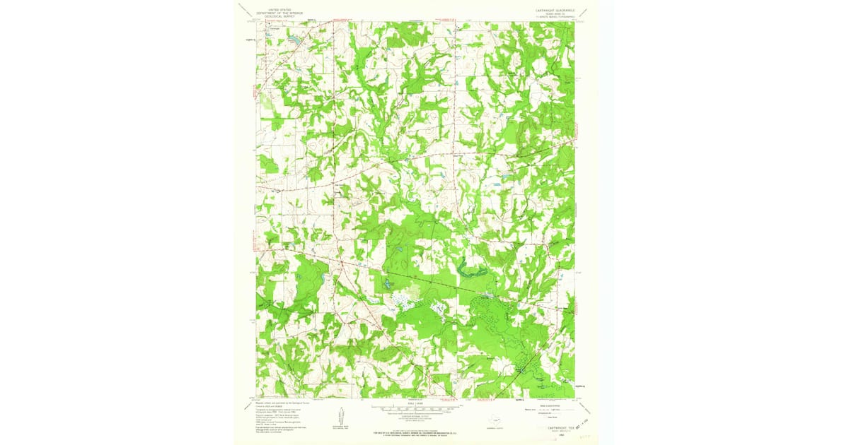 1960 Map of Cartwright, Wood County, TX — High-Res | Pastmaps
