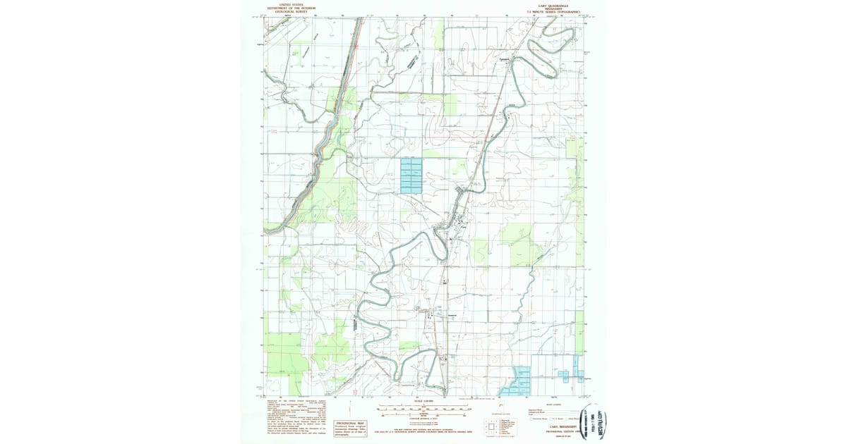 1988 Map of Cary, MS — High-Res | Pastmaps