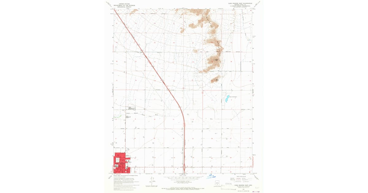1965 Map of Casa Grande East, Pinal County, AZ — High-Res | Pastmaps