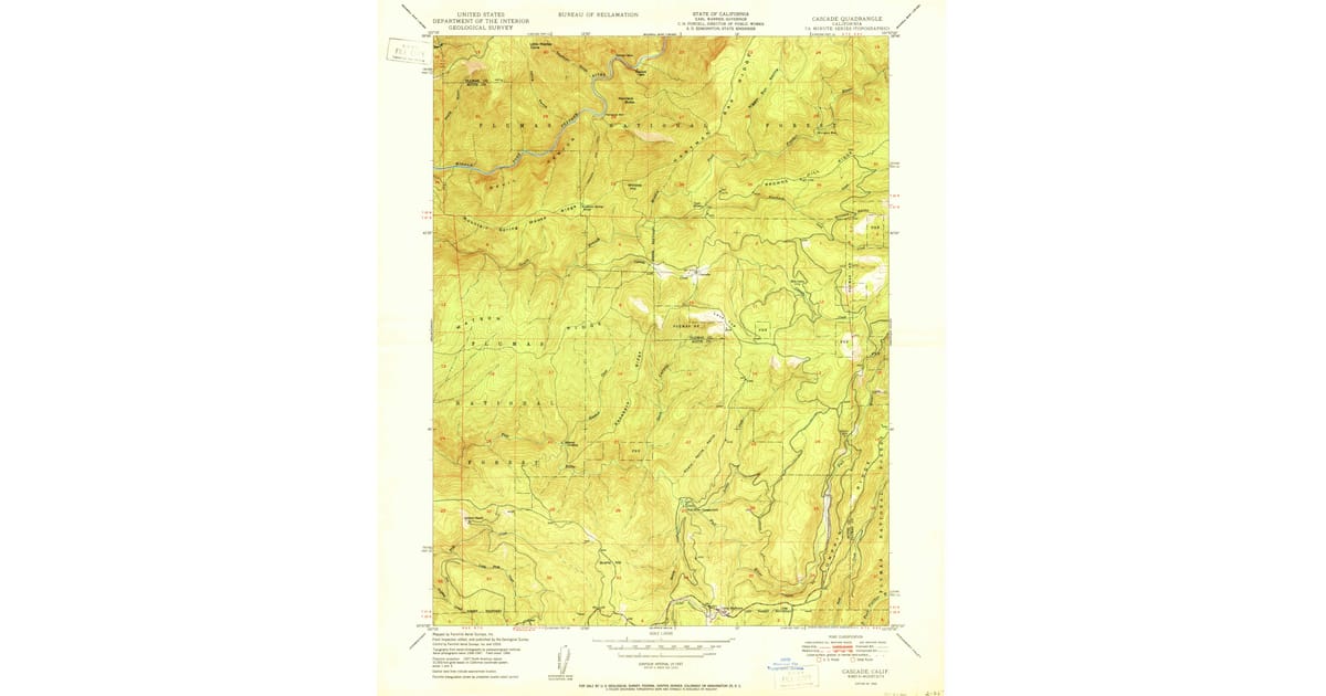 1950 Map of Cascade, Butte County, CA — High-Res | Pastmaps