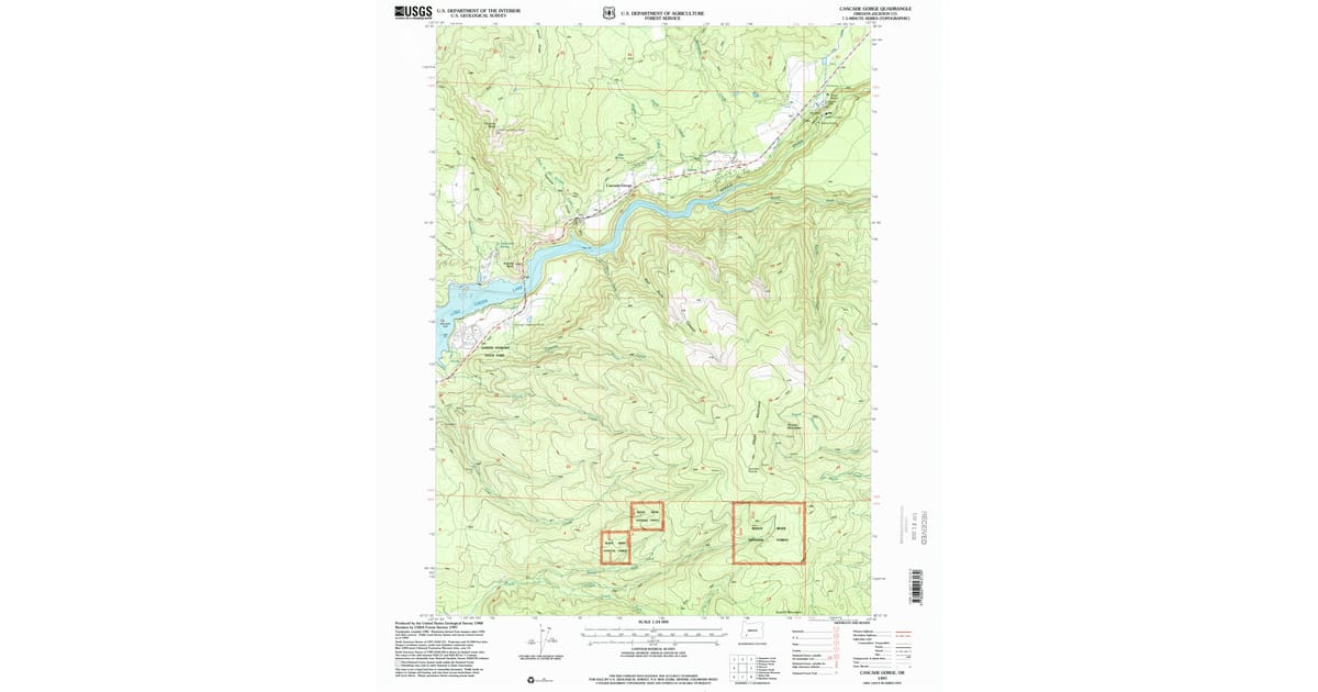 1997 Map of Cascade Gorge, Jackson County, OR — High-Res | Pastmaps
