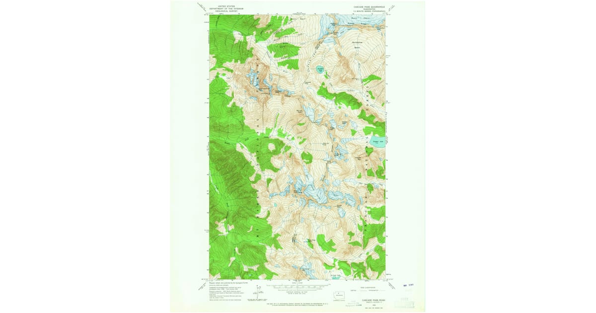 1963 Map of Cascade Pass, Skagit County, WA — High-Res | Pastmaps