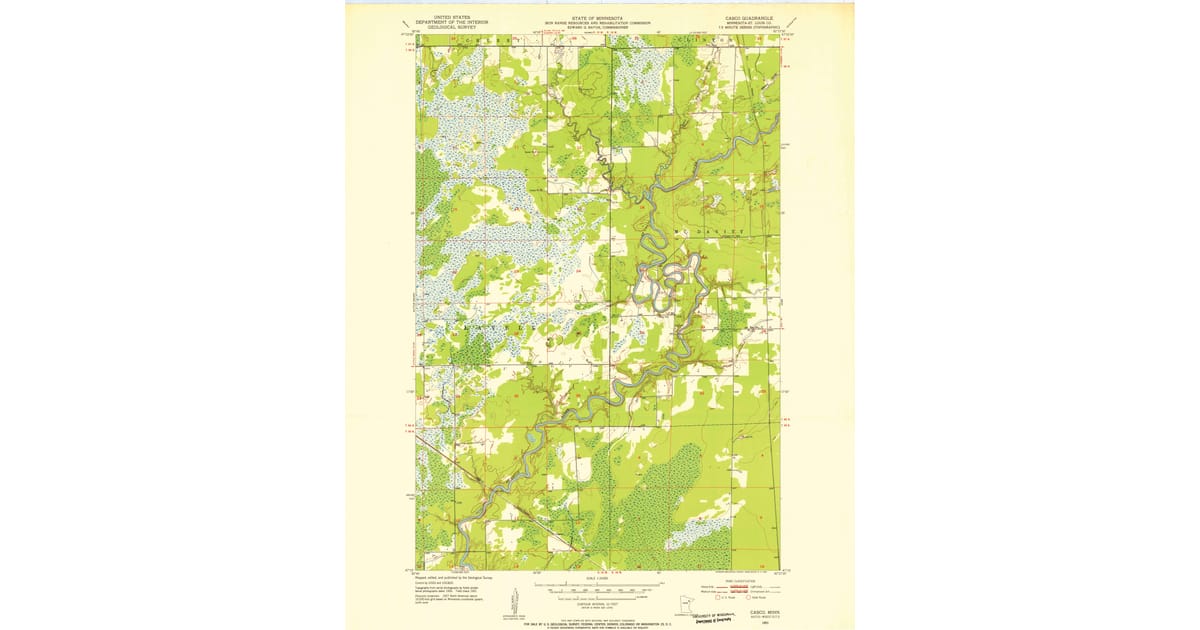 1951 Map of Casco, St. Louis County, MN — High-Res | Pastmaps