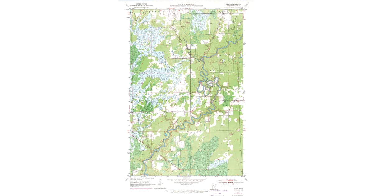1951 Map of Casco, St. Louis County, MN — High-Res, 1971 Print | Pastmaps