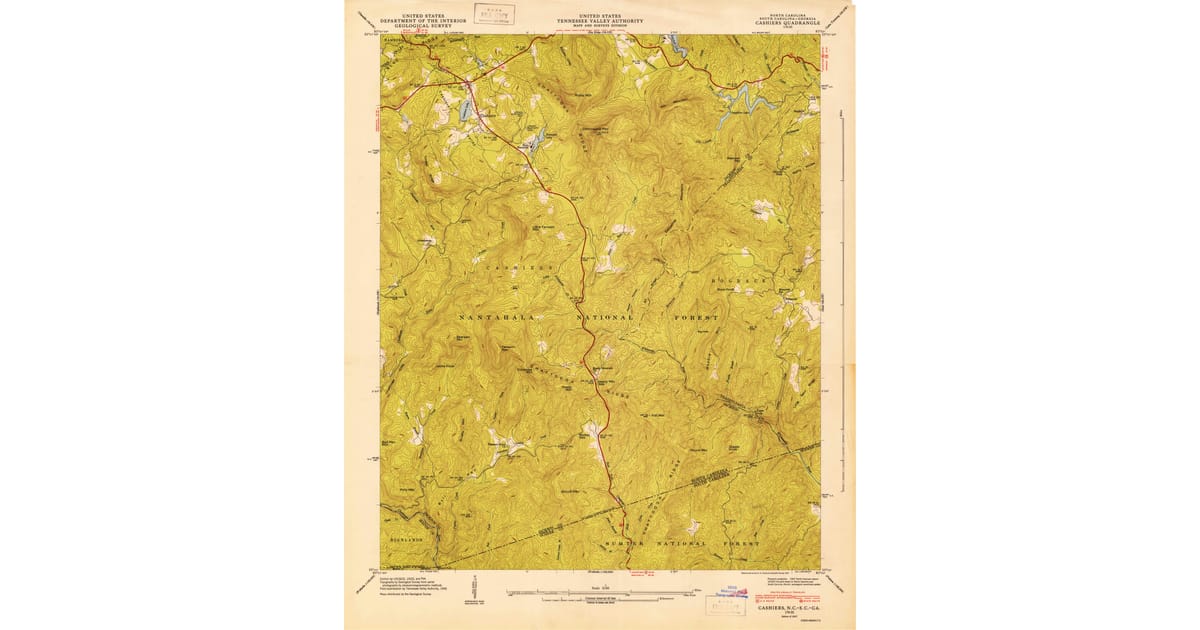 1947 Map of Cashiers, NC — High-Res | Pastmaps