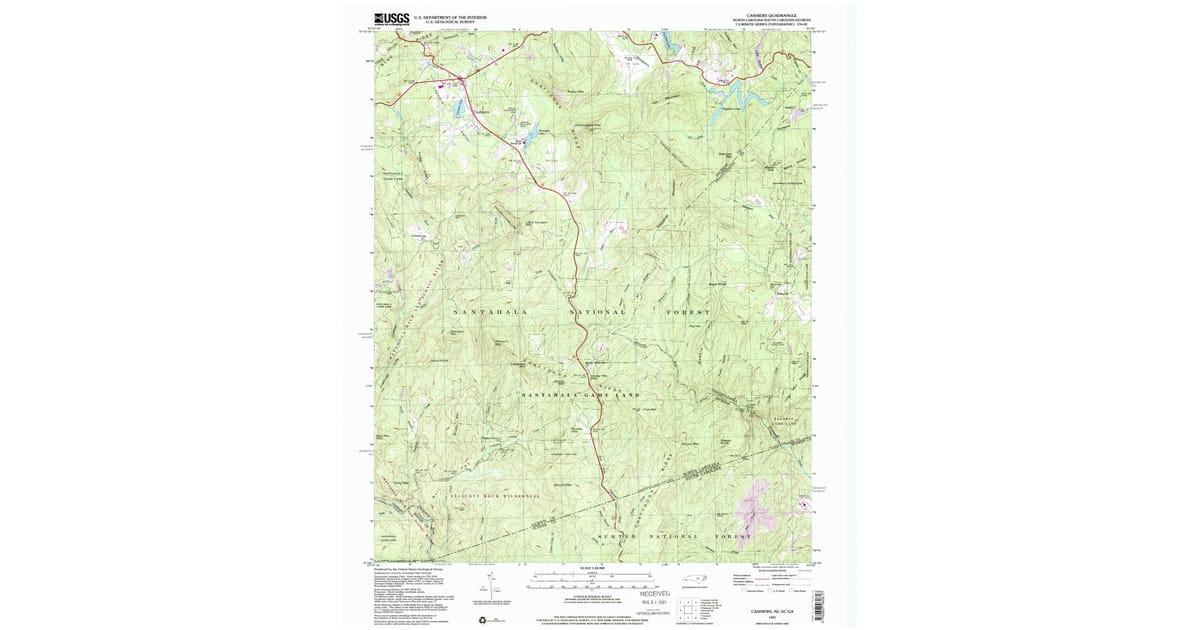 1997 Map of Cashiers, NC — High-Res | Pastmaps