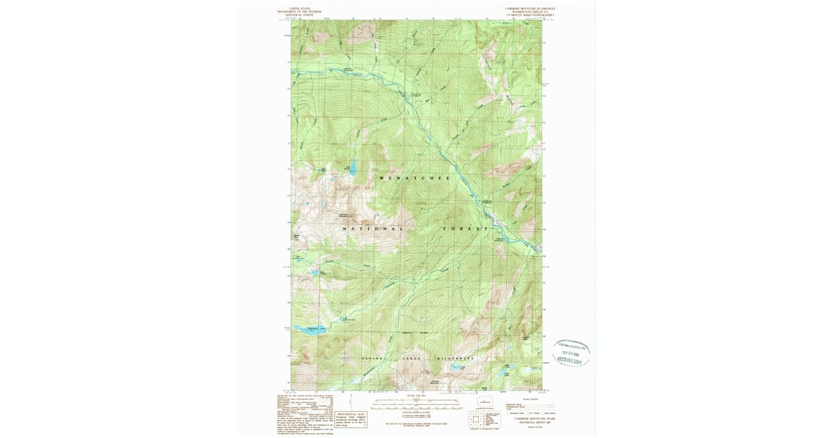 1989 Map of Cashmere Mountain, Chelan County, WA — High-Res | Pastmaps