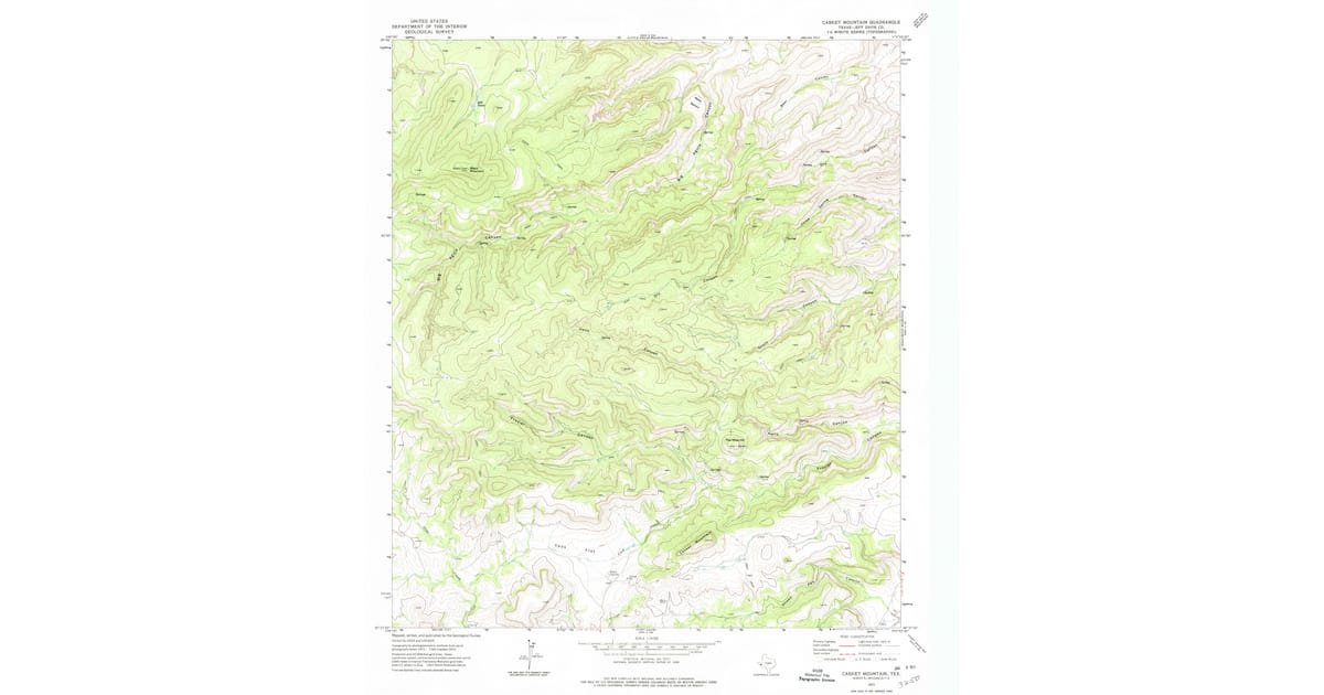 1972 Map of Casket Mountain, Jeff Davis County, TX — High-Res | Pastmaps