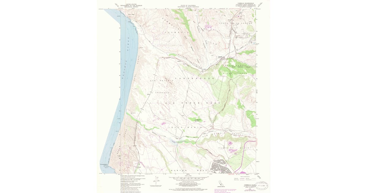 1959 Map of Casmalia, CA — High-Res, 1983 Print #2 | Pastmaps