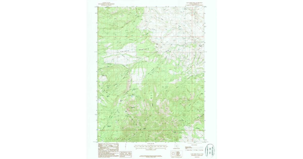 1987 Map of Cass Creek Peak, Garfield County, UT — High-Res | Pastmaps