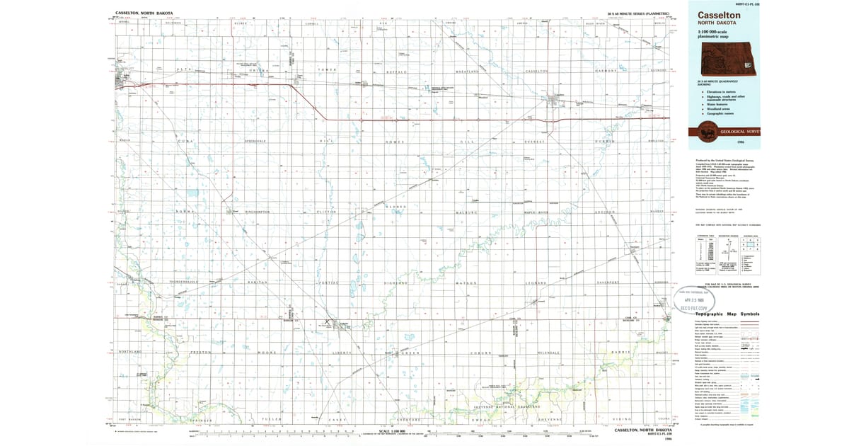 1980s Maps of Tower City, ND | Pastmaps