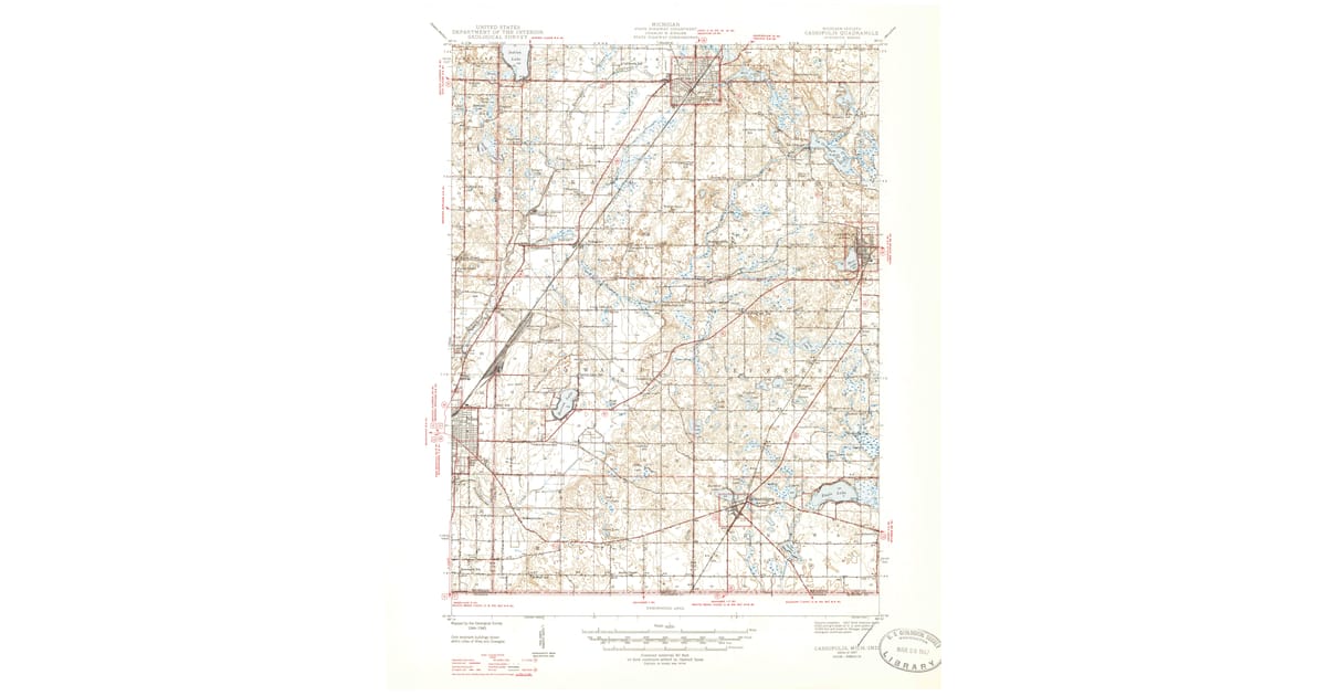 1947 Map of Cassopolis, MI — High-Res | Pastmaps