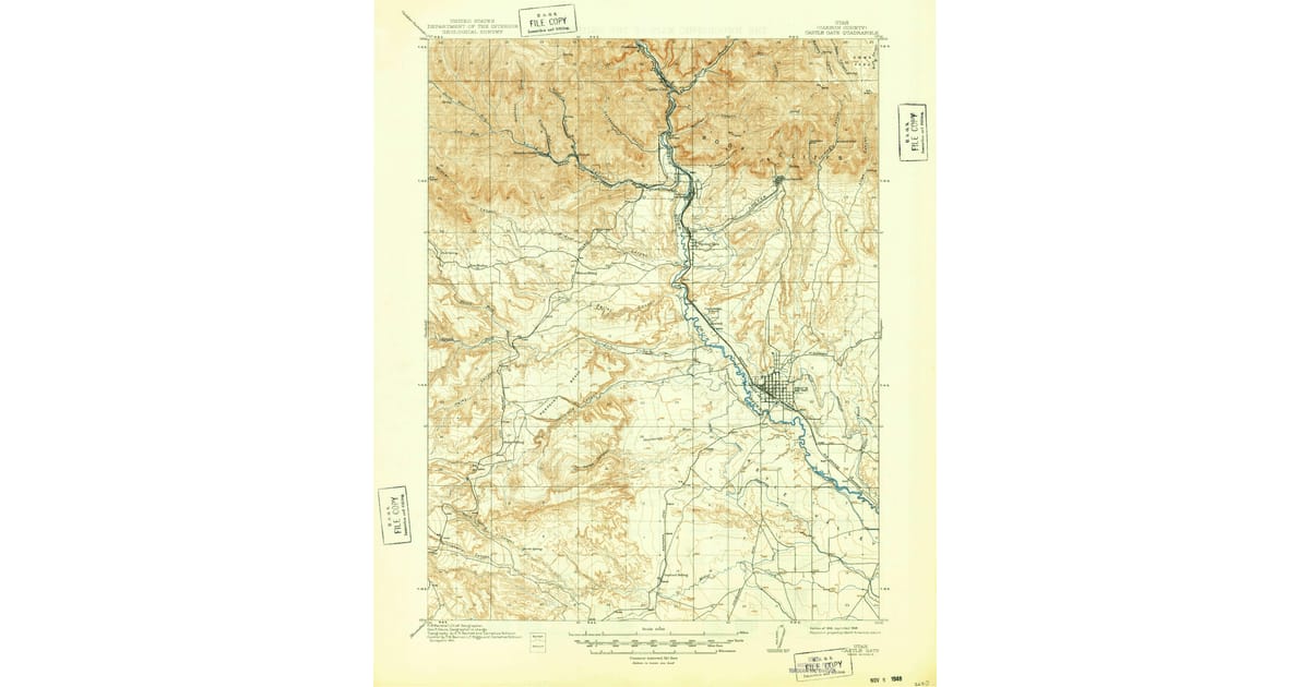 1916 Map of Castle Gate, Carbon County, UT — High-Res, 1948 Print ...