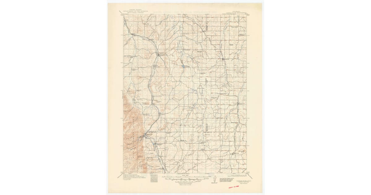 1913 Map of Castle Rock, CO — High-Res, 1948 Print | Pastmaps