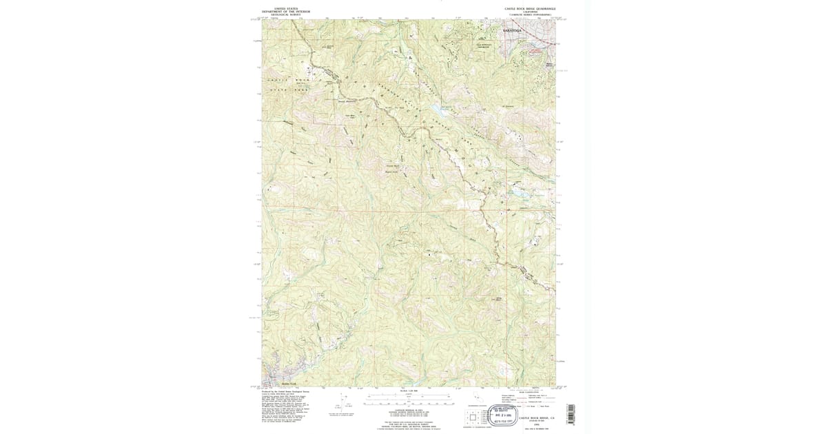 1991 Map of Castle Rock Ridge, Santa Cruz County, CA — High-Res | Pastmaps