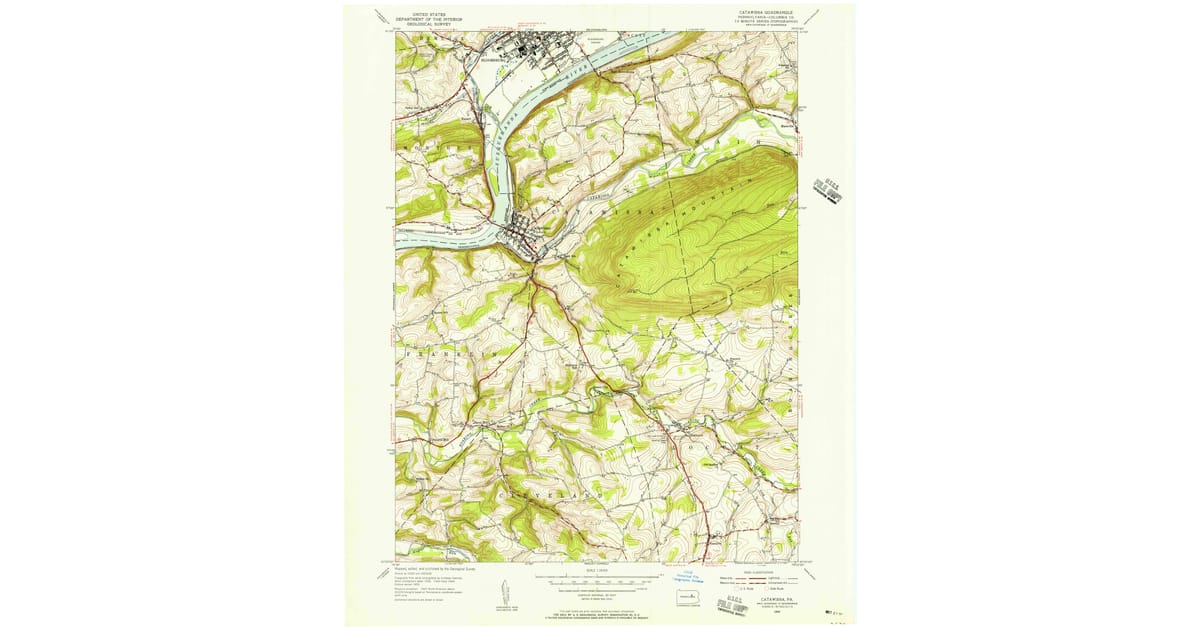 1955 Map of Catawissa, PA — High-Res | Pastmaps