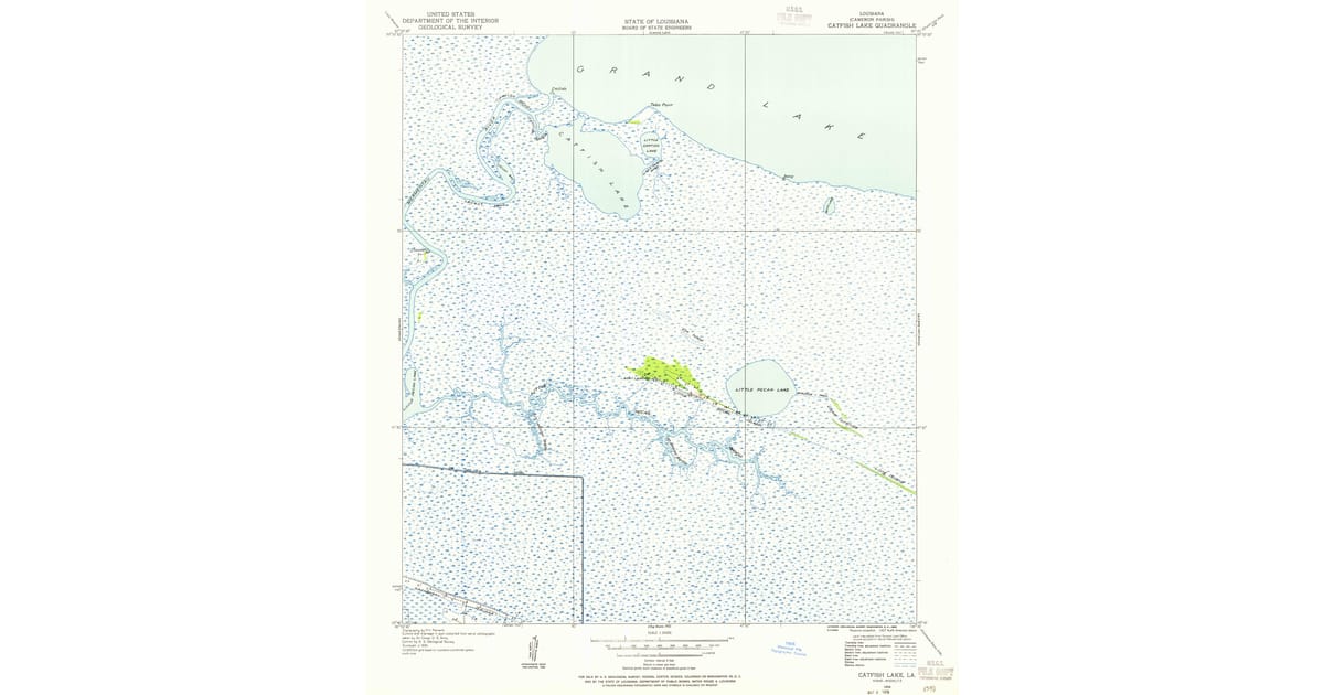 1934 Map of Catfish Lake, Cameron Parish, LA — High-Res | Pastmaps