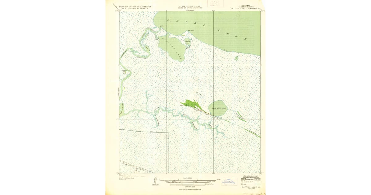 1935 Map of Catfish Lake, Cameron Parish, LA — High-Res | Pastmaps