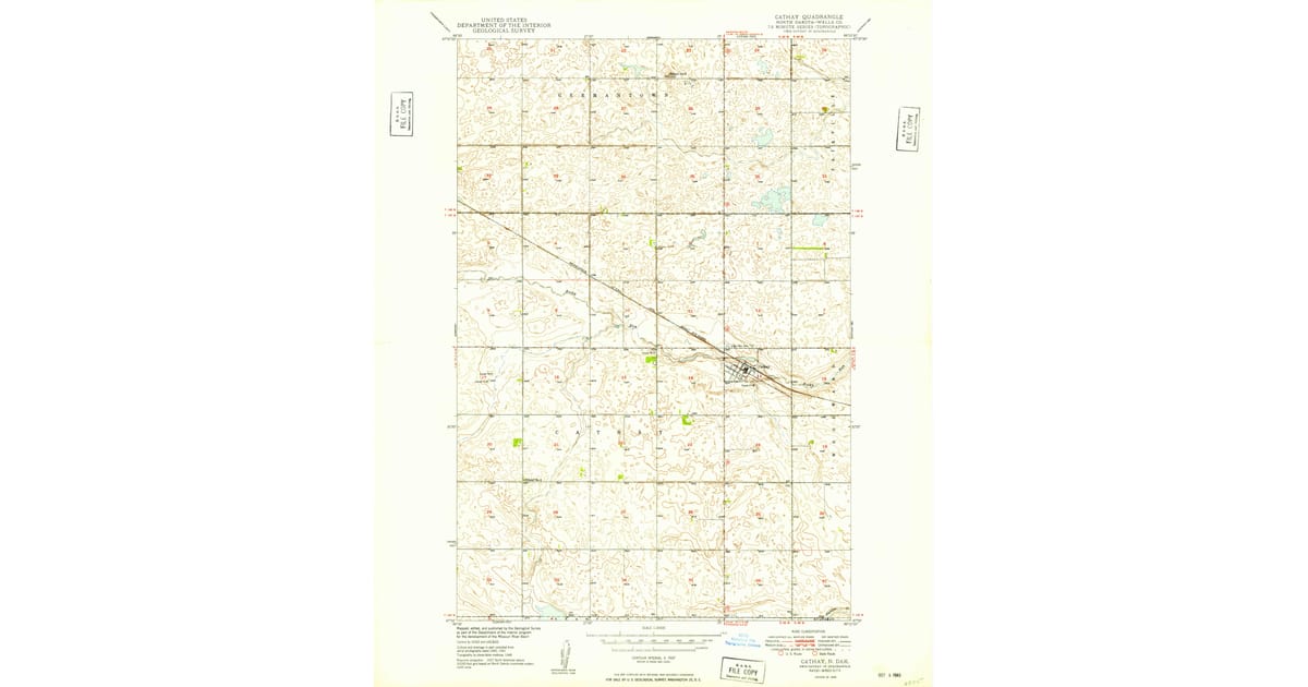 1949 Map of Cathay, ND — High-Res | Pastmaps