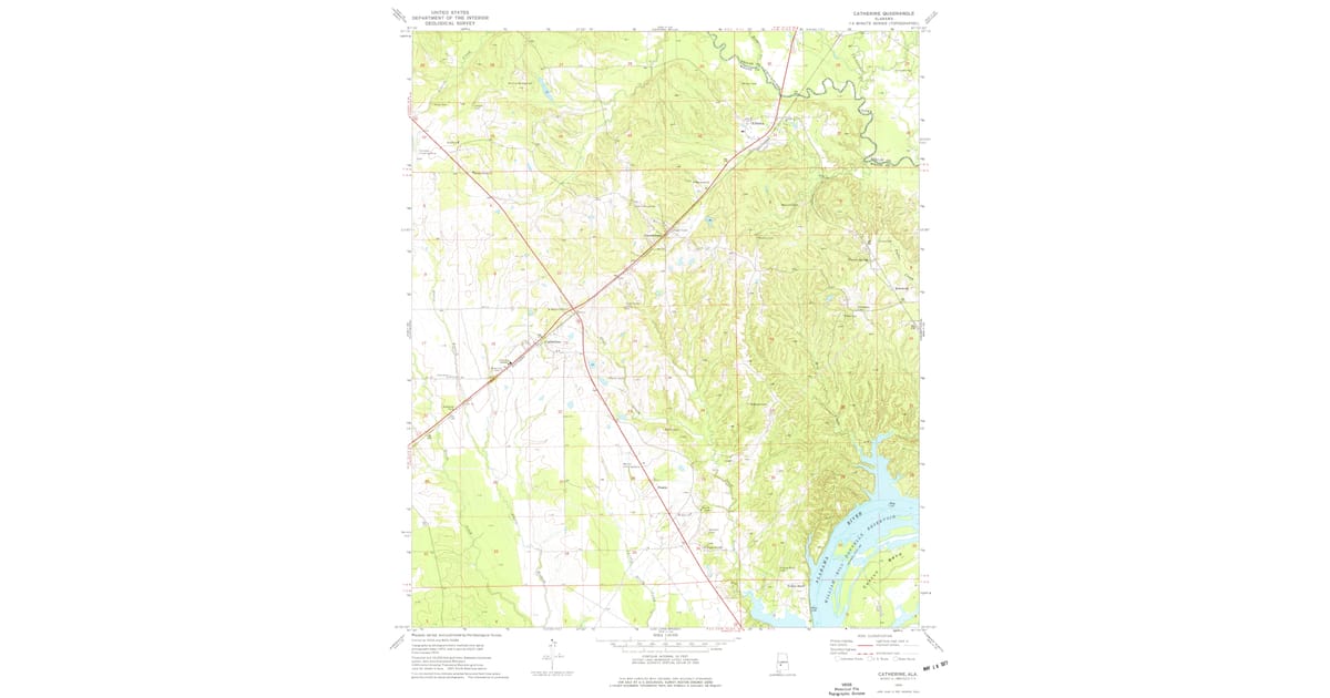 1974 Map of Catherine, AL — High-Res | Pastmaps