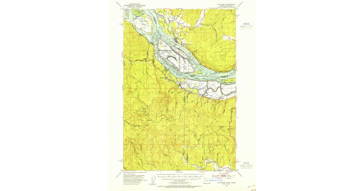 1953 Map of Cathlamet, WA — High-Res | Pastmaps